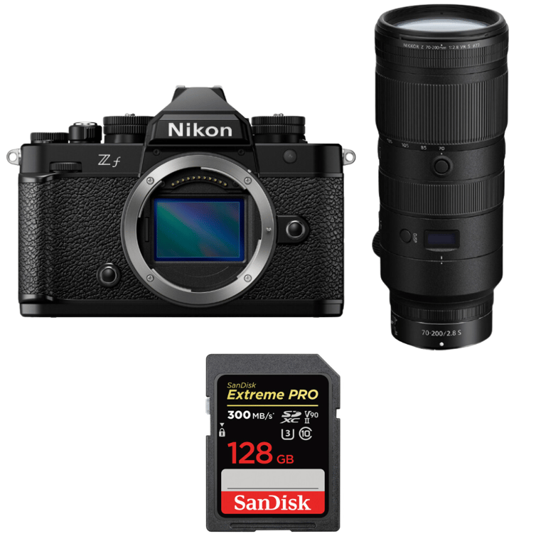 Appareil photo hybride Nikon Zf + 70-200mm f/2.8 VR S + 1 SanDisk 128GB ...