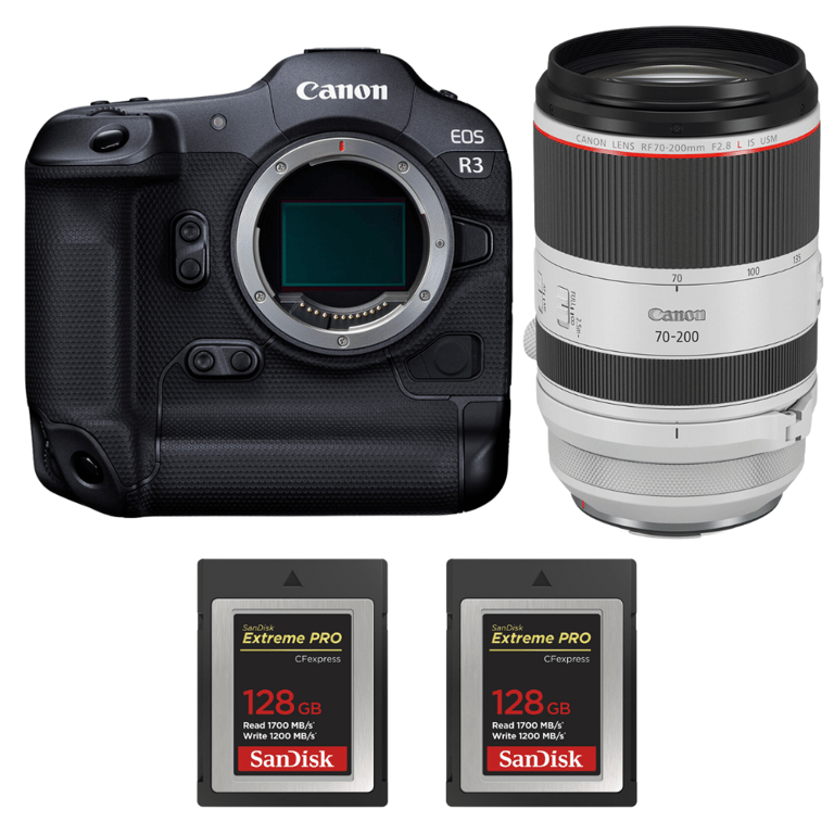 Appareil photo hybride Canon EOS R3 + RF 70-200mm f/2.8 L IS USM + 2 ...