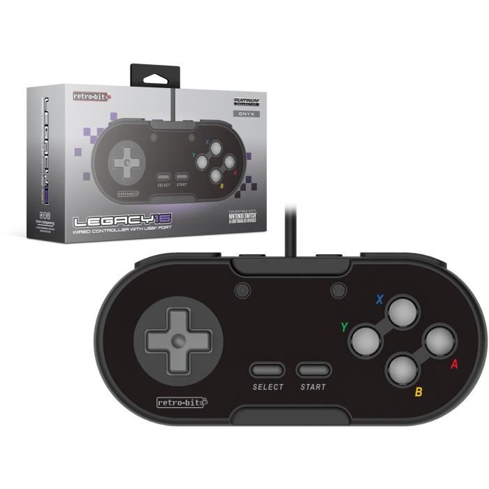 Mando USB RetroBit Legacy 16 - Negro - Switch, PC, Steam, Raspberry Pi ...