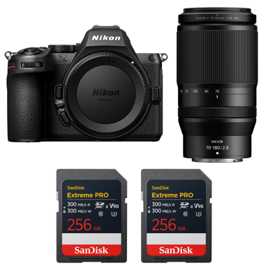 Appareil photo hybride Nikon Z5 II + 70-180mm f/2.8 + 2 SanDisk 256GB ...