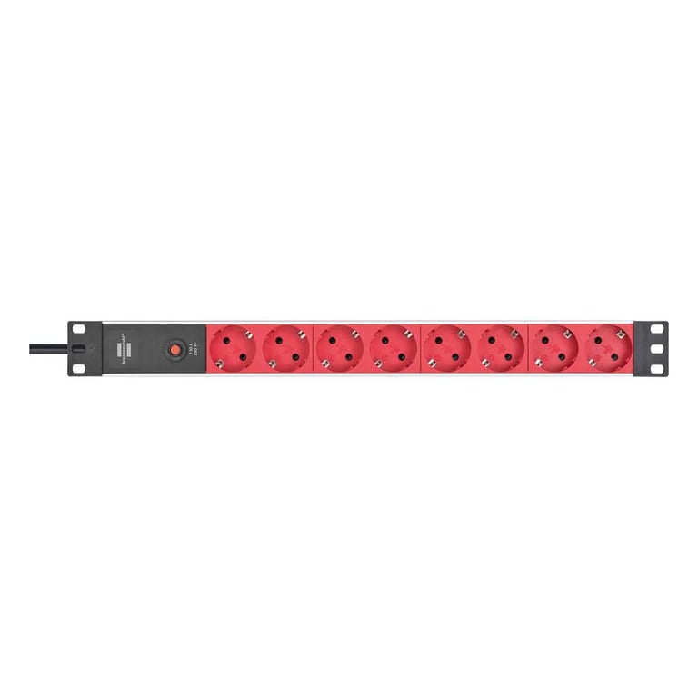 Multiprise avec 8 Prises et Disjoncteur 2m Alu-Line Noir / Rouge ...