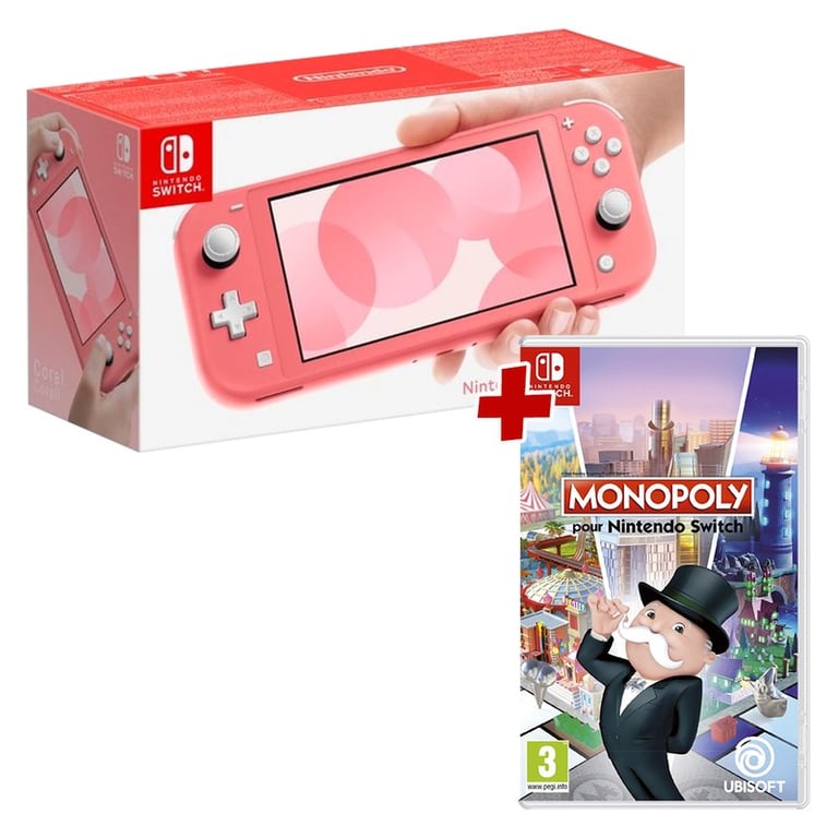 Switch Lite 32 GB + Monopoly, Coral - Nintendo