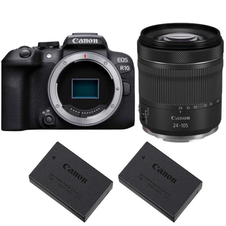 Appareil photo hybride Canon EOS R10 + RF 24-105mm F4-7.1 IS STM + 2 ...
