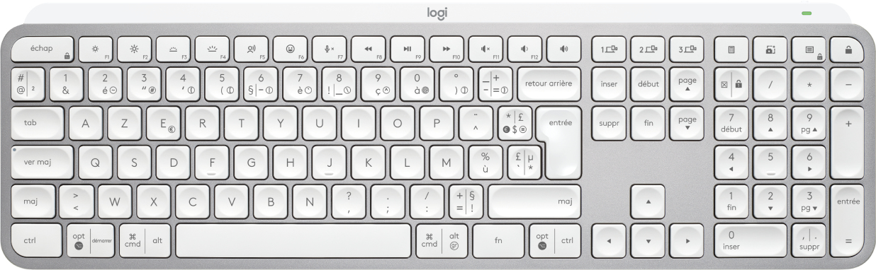 Logitech MX Keys S teclado RF Wireless + Bluetooth AZERTY Francés ...