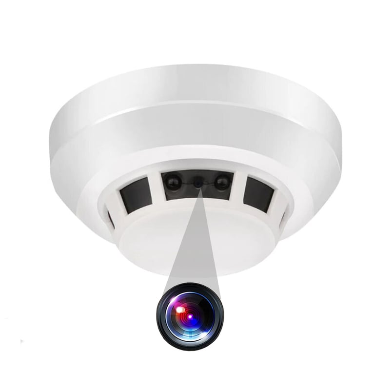 Détecteur de Fumée Caméra Espion 1080P Caméra Cachée IR Mouvement WiFi ...