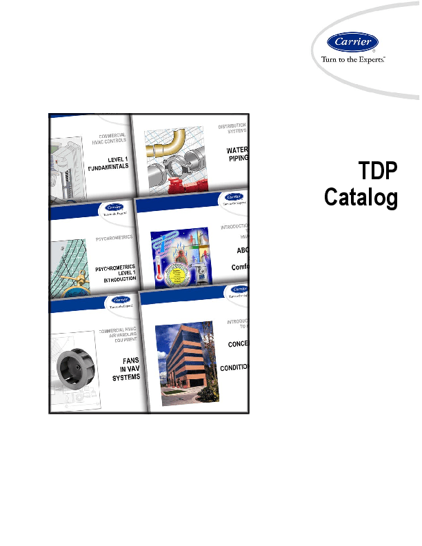 Carrier Technical Development Programs (Tdp) Books - HVAC - HVAC/R & Solar