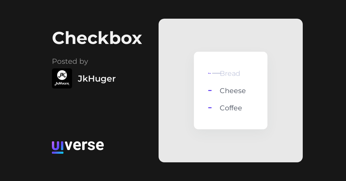 Checkbox by JkHuger made with CSS | Uiverse.io