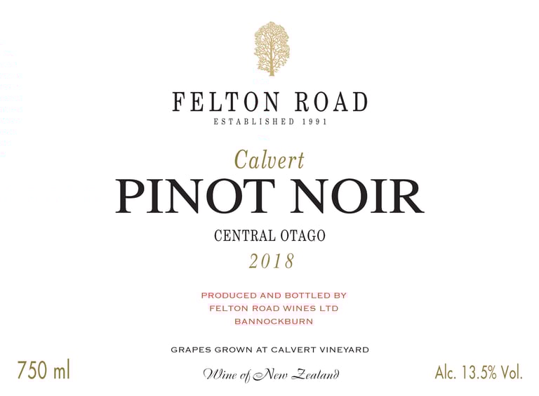 2018 Pinot Noir Calvert – Felton Road Wines
