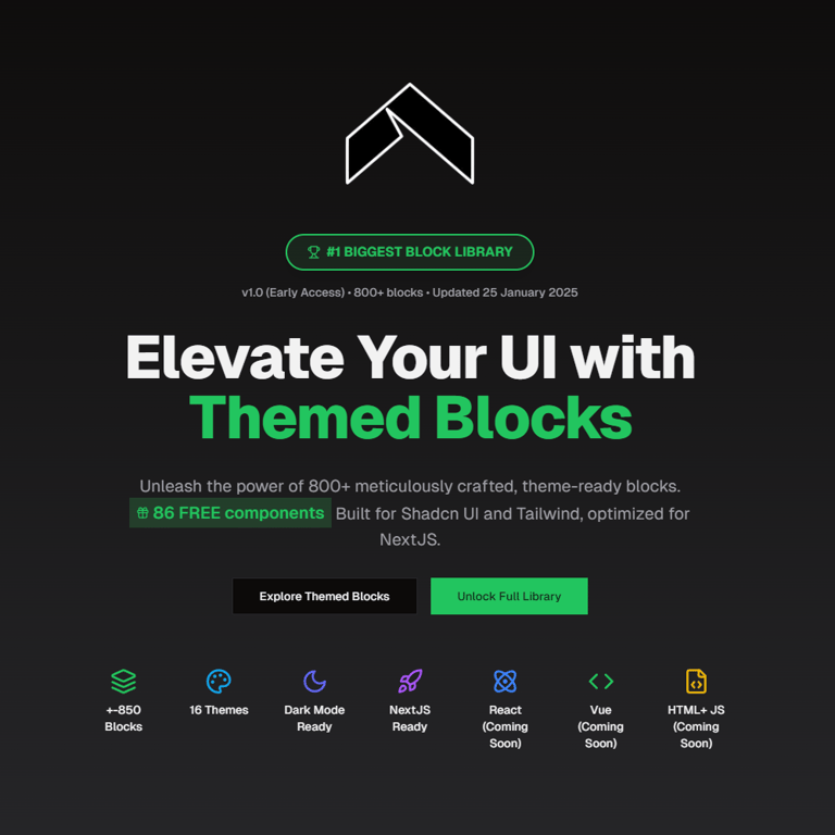 Shadcn UI Blocks for your Next.js Apps | Blocks.serp.co