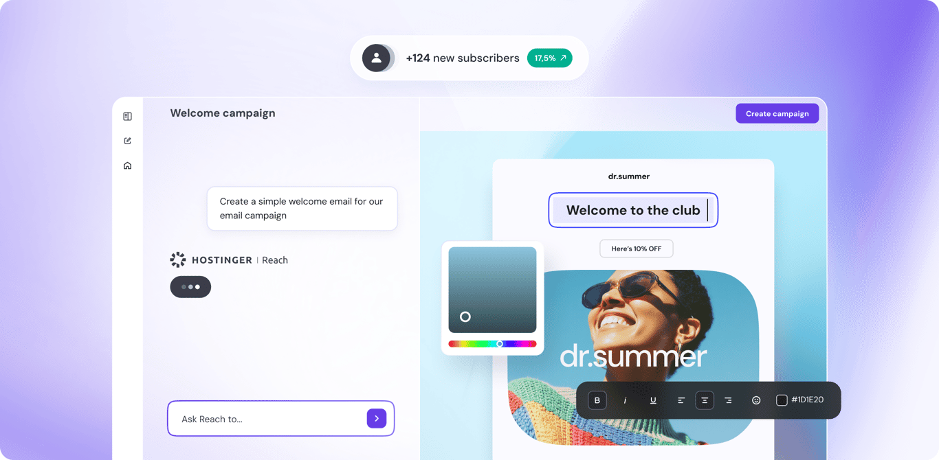 Email marketing made simple with Hostinger Reach AI platform