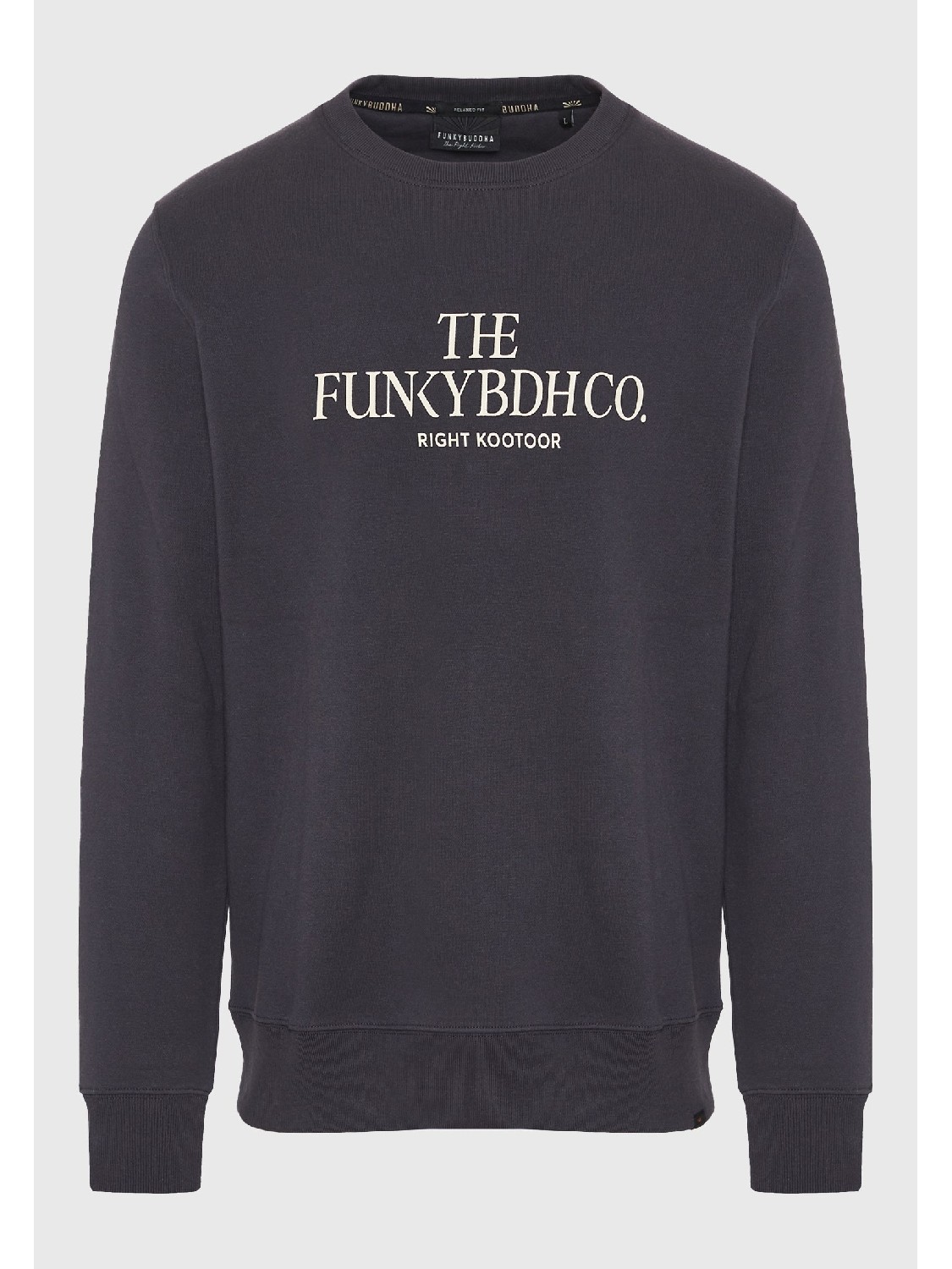 FUNKY BUDDHA – CREW NECK SWEATERS MEN ANTHRACITE FBM012-063-06 ...