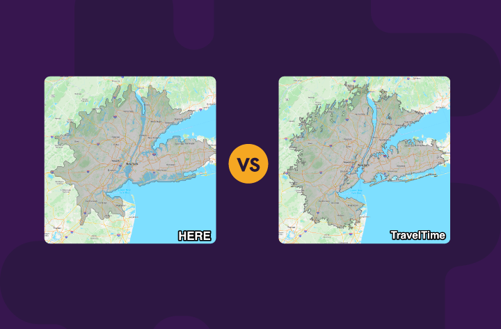 Comparing HERE Isoline API vs TravelTime Isochrone API | Blog