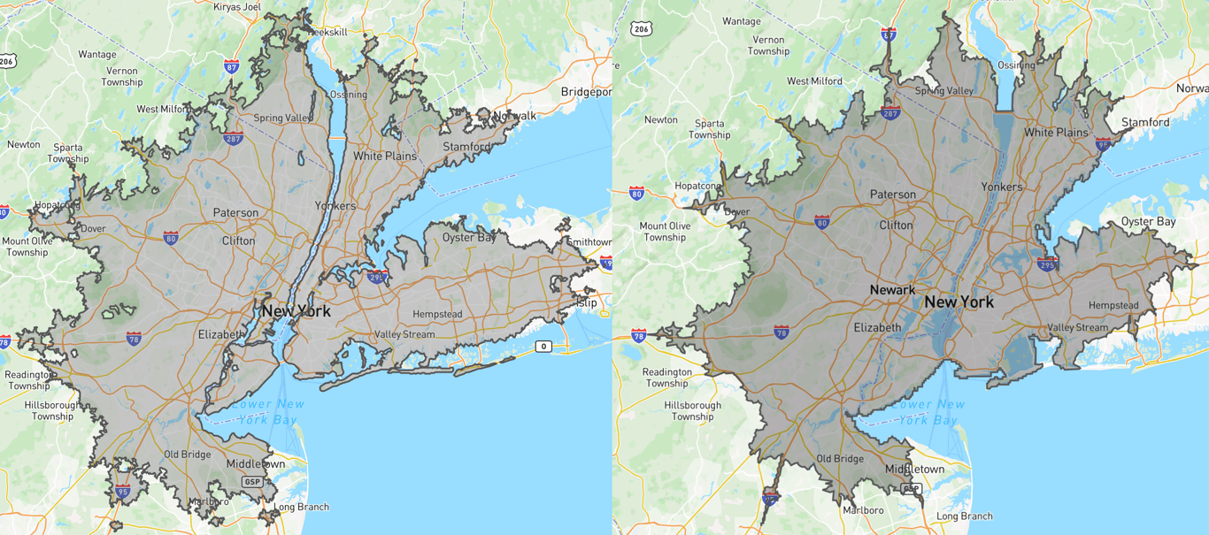 Comparing Mapbox Isochrone API vs TravelTime Isochrone API | Blog