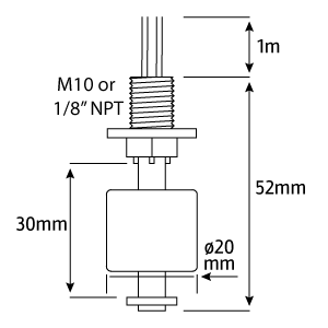 20 Series Micro-Miniature Vertical Float Switch | Float Switches | Deeter