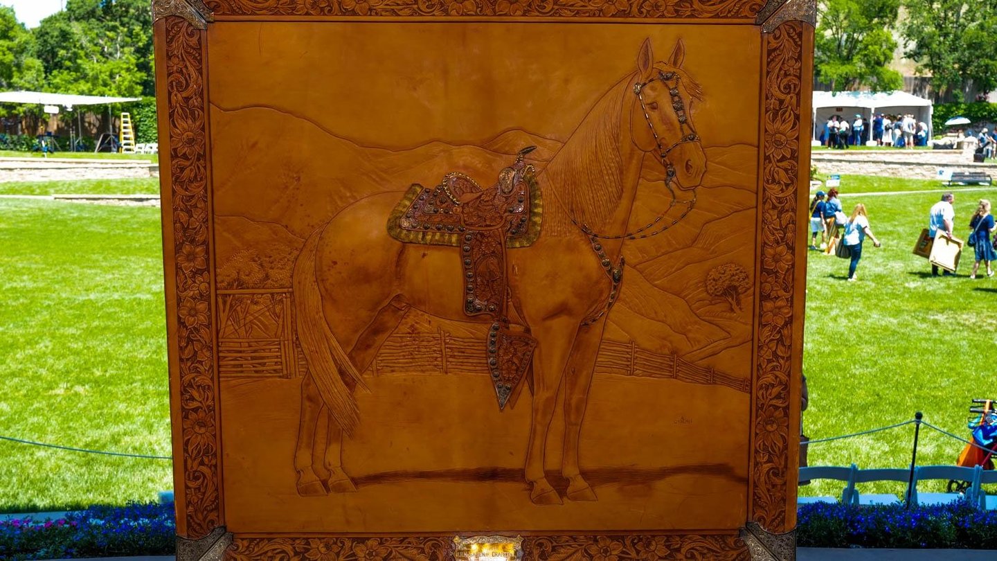 Appraisal: Al Stohlman Tooled Leatherwork Picture – WABE