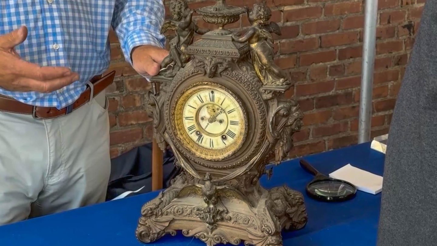 Appraisal: Ansonia “Lydia’ Figural Mantle Clock, ca. 1890 – WABE