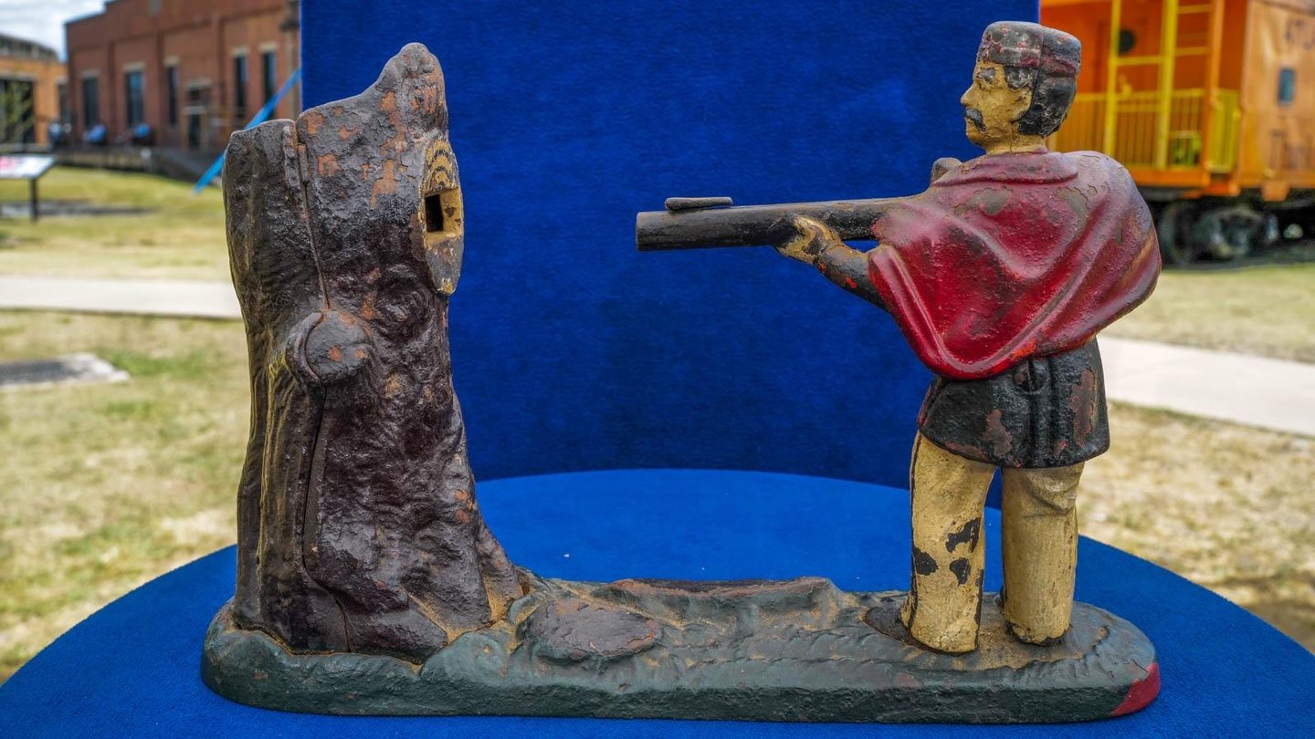 Appraisal: European Creedmoor-style Mechanical Bank, Ca. 1890 – WABE