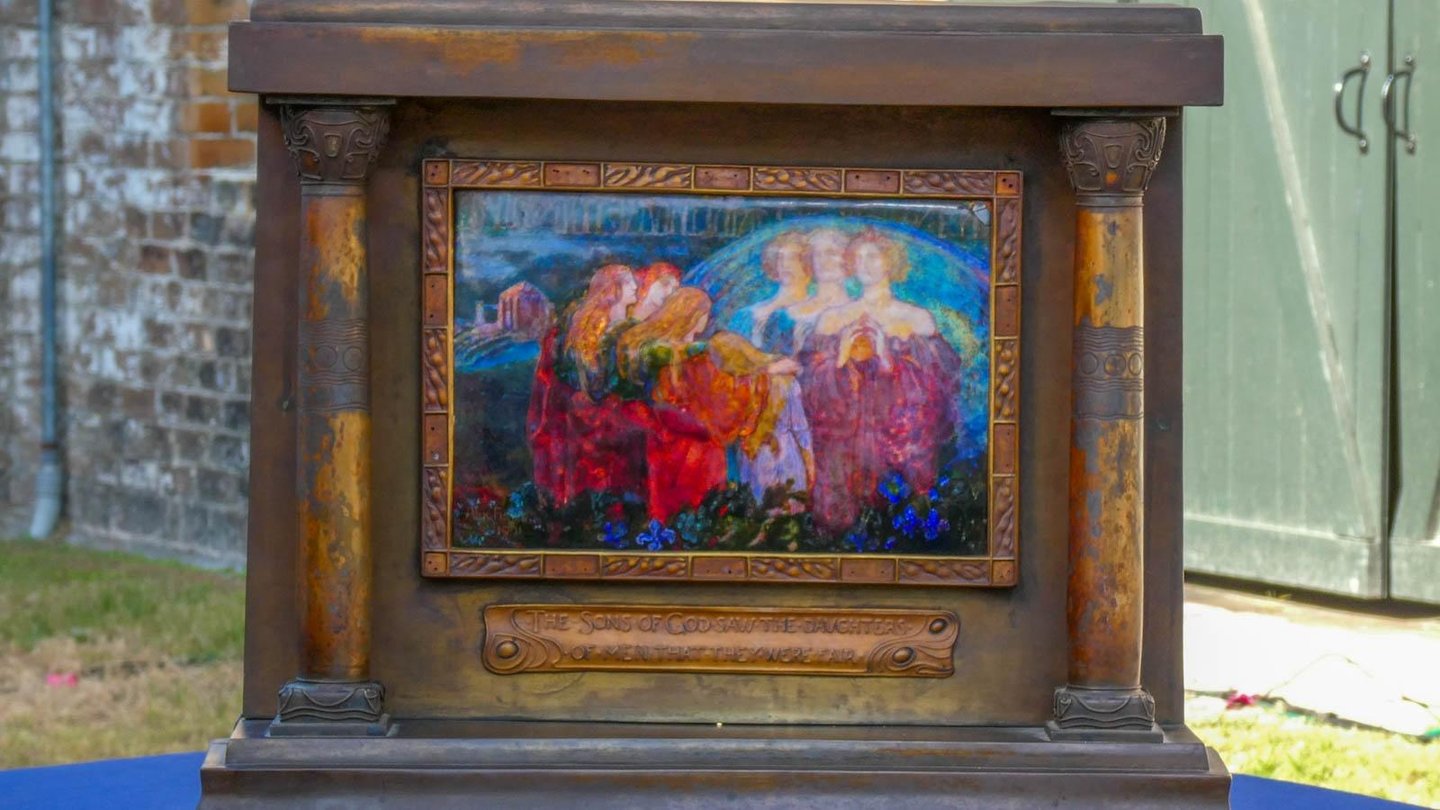 Appraisal: 1901 Alexander Fisher Enamel Plaque with Letter – WABE