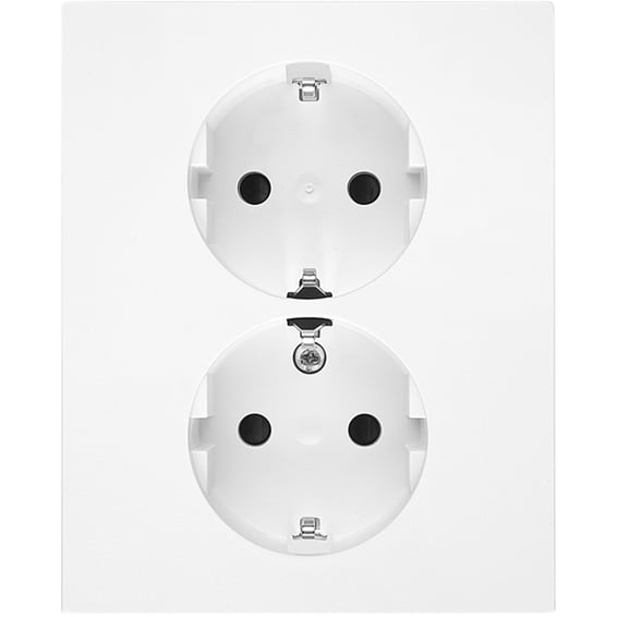 Simon Stikkontakt innfelt lav 1,5 dobbel m/j skru S55 Hvit ...