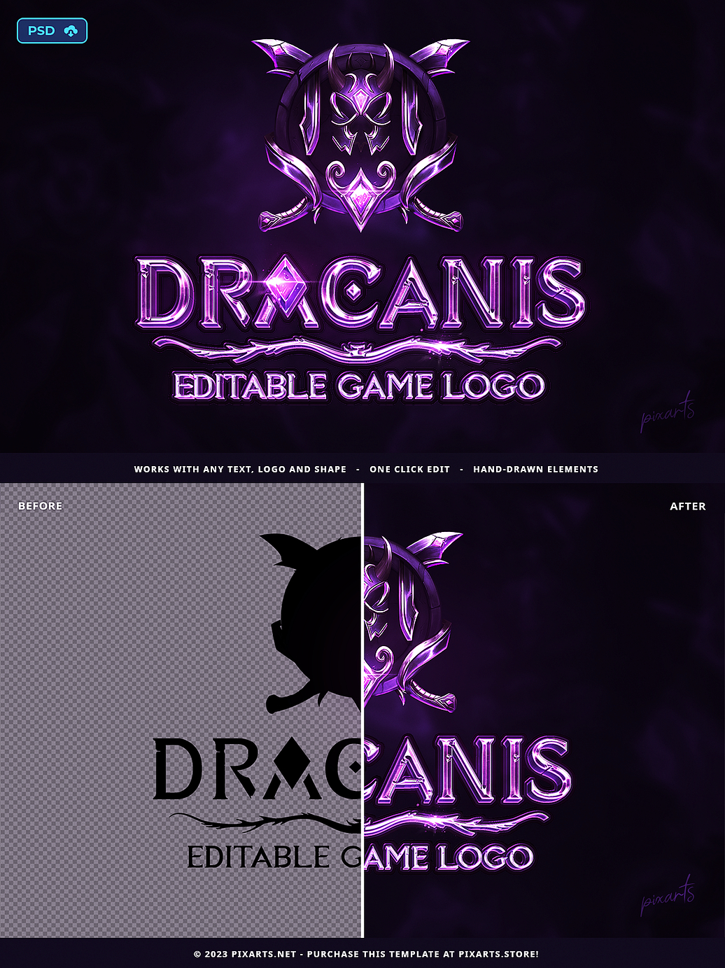 Fantasy Game Logo Template - Dracanis | Pixarts.store