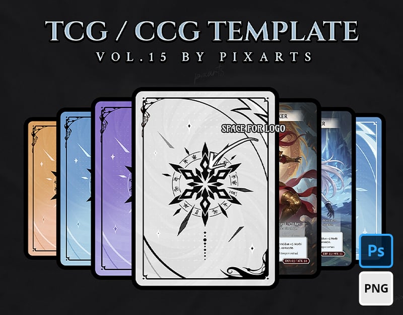 Modern Anime Gacha Card Template (PSD + PNG) – Vol.15 | Pixarts.store