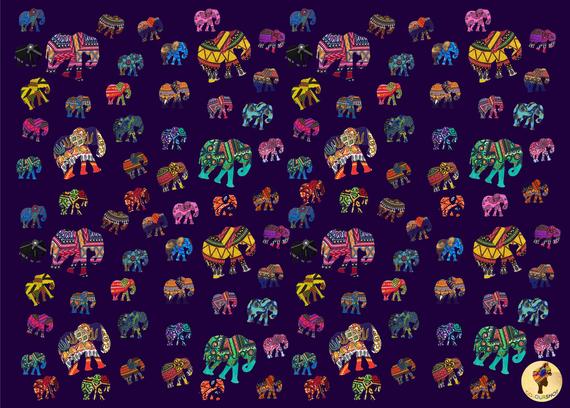 Elephant wrapping paper - 2 sheets | Wakuda