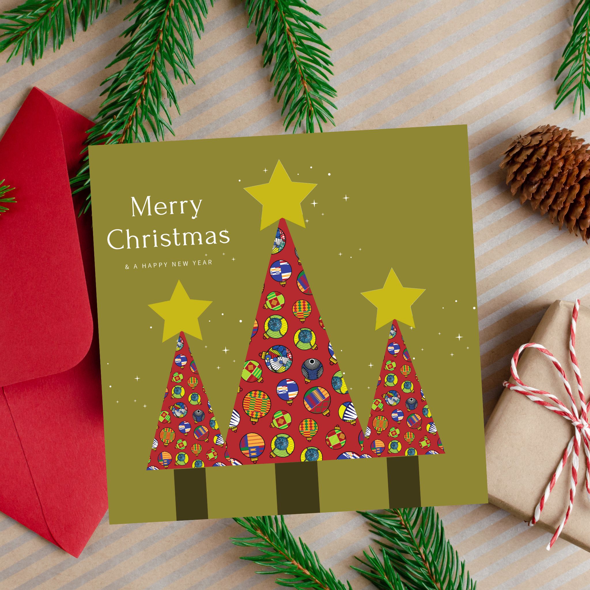 African Print Afrocentric Christmas Card Set | Wakuda