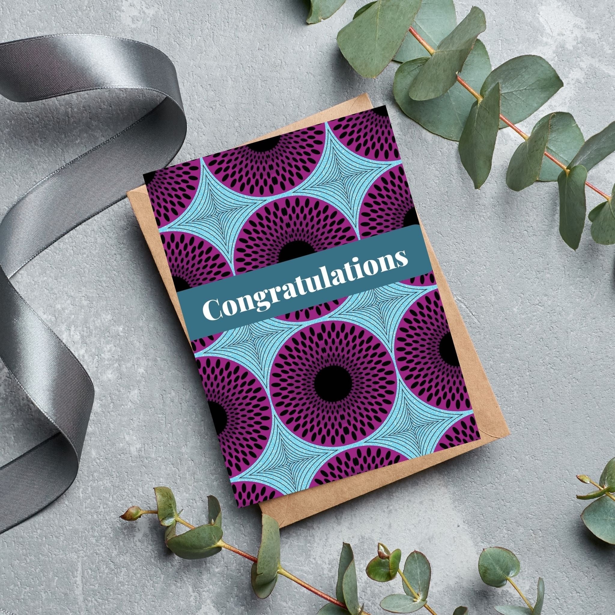 Congratulations African Inspired Print Card | Wakuda