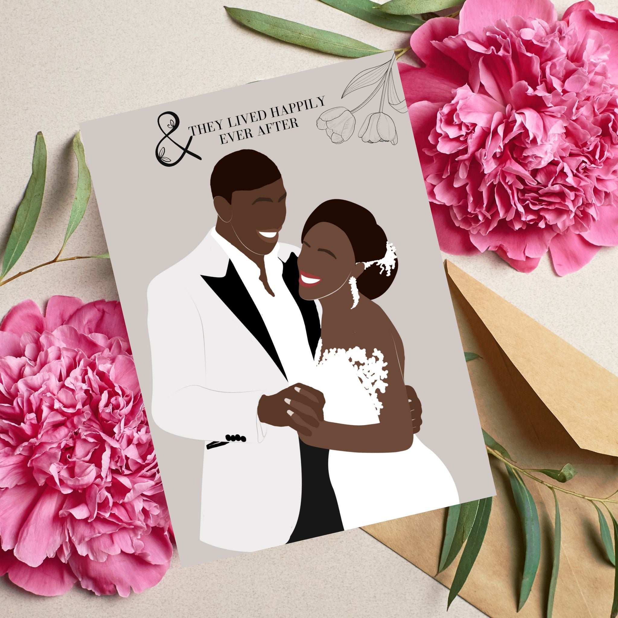 Black Couples Traditional African Wedding Greeting Card | Wakuda