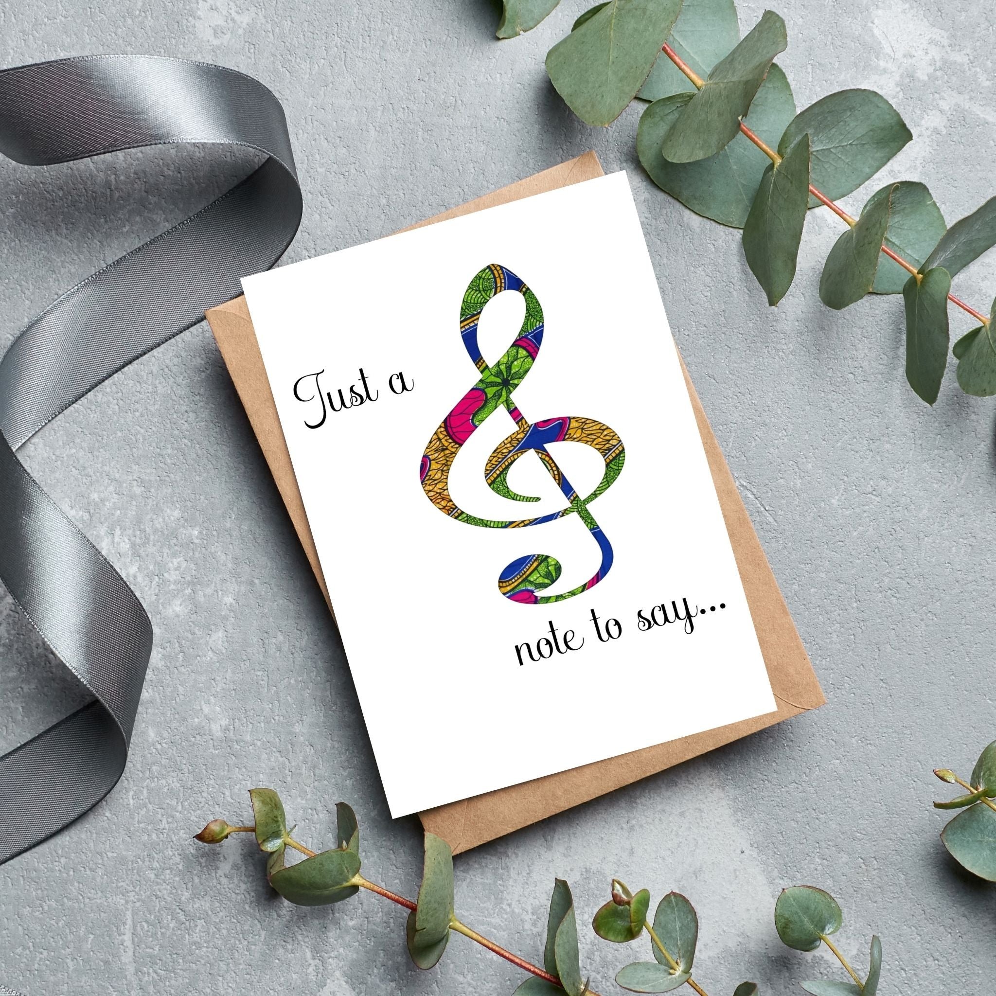 African Print Inspired Just A Note Card for any Occasion | Wakuda