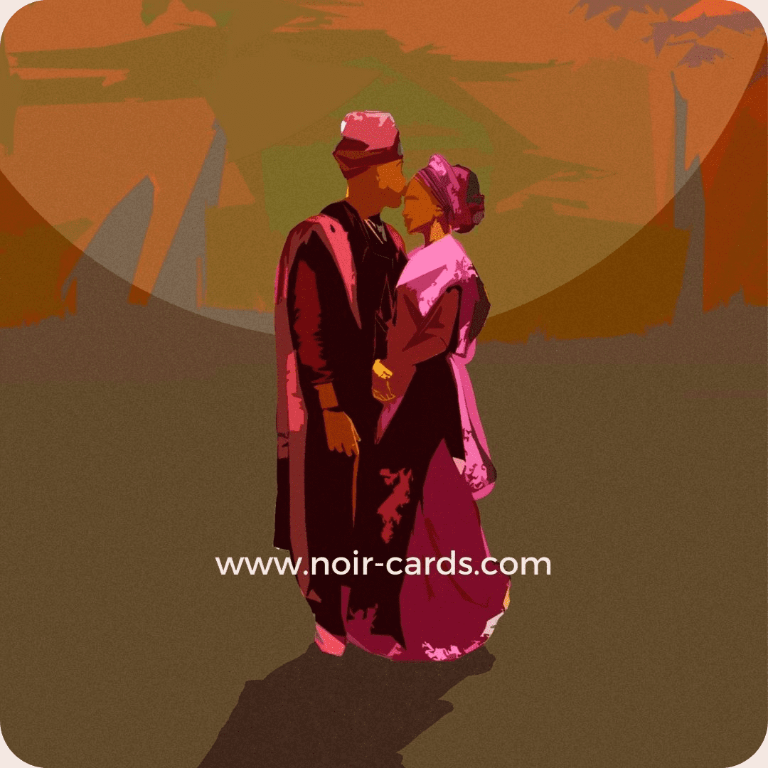 African Love Black Couple Anniversary Card | Wakuda