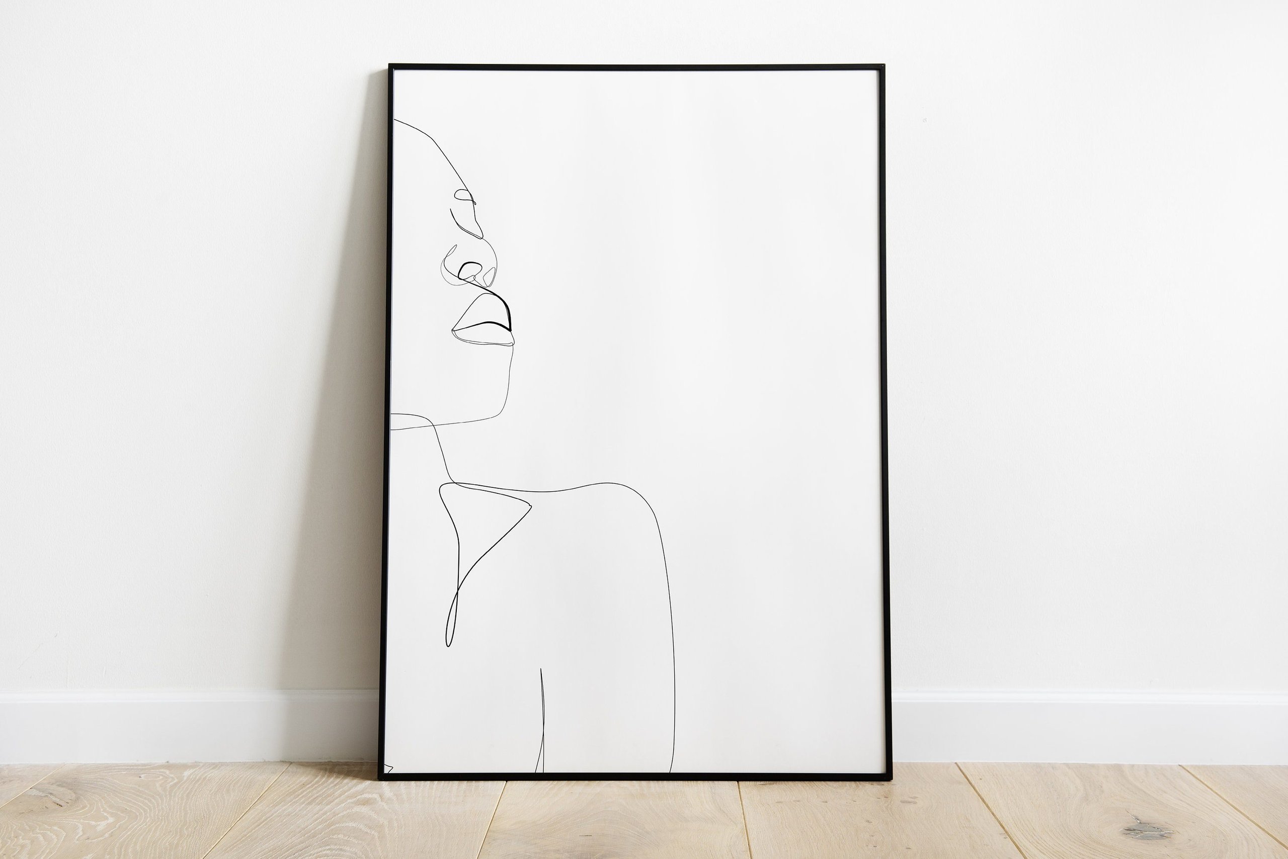Black Woman Line Art Print | Wakuda