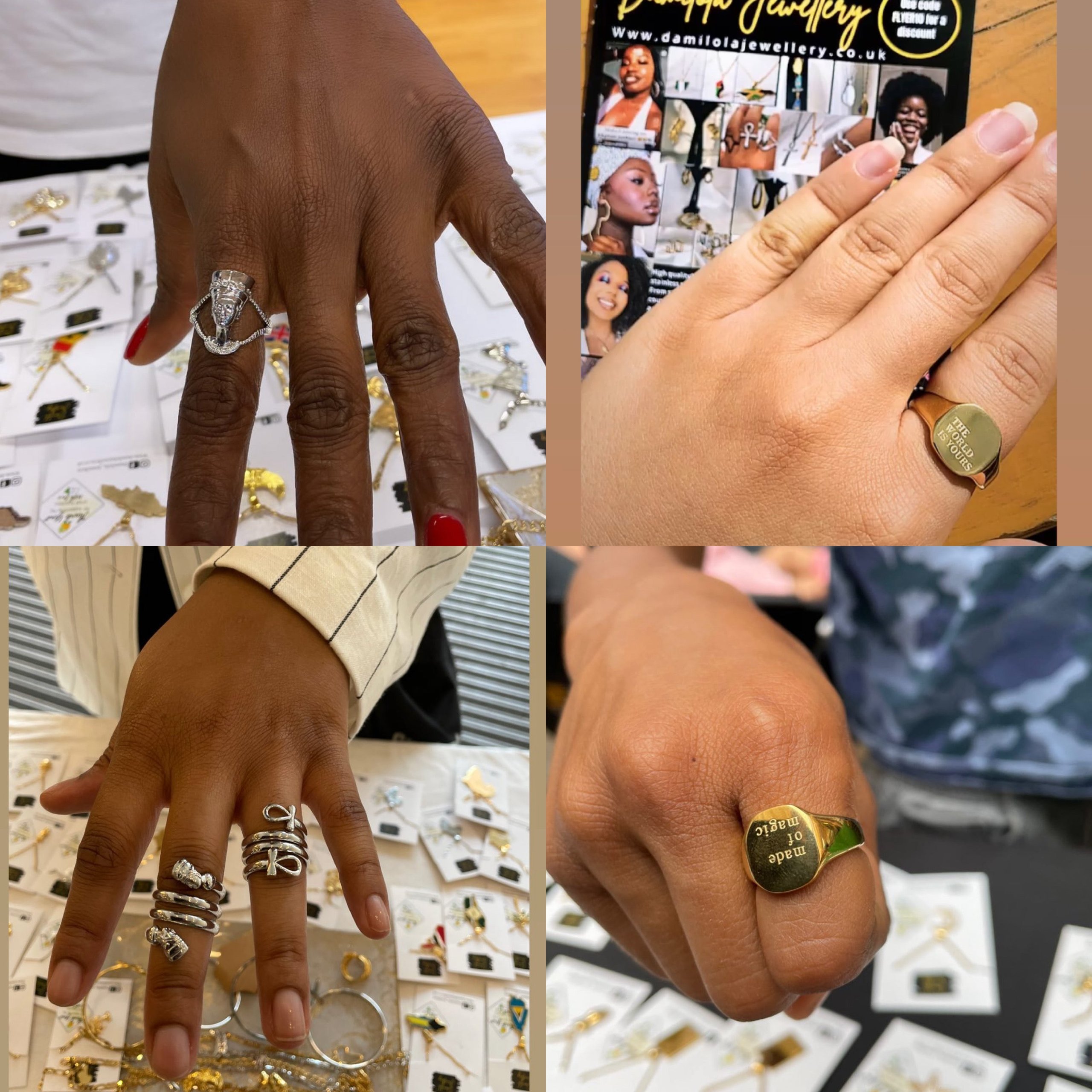 Double Twisted Ankh/Nefertiti Ring - Gold/Silver | Wakuda