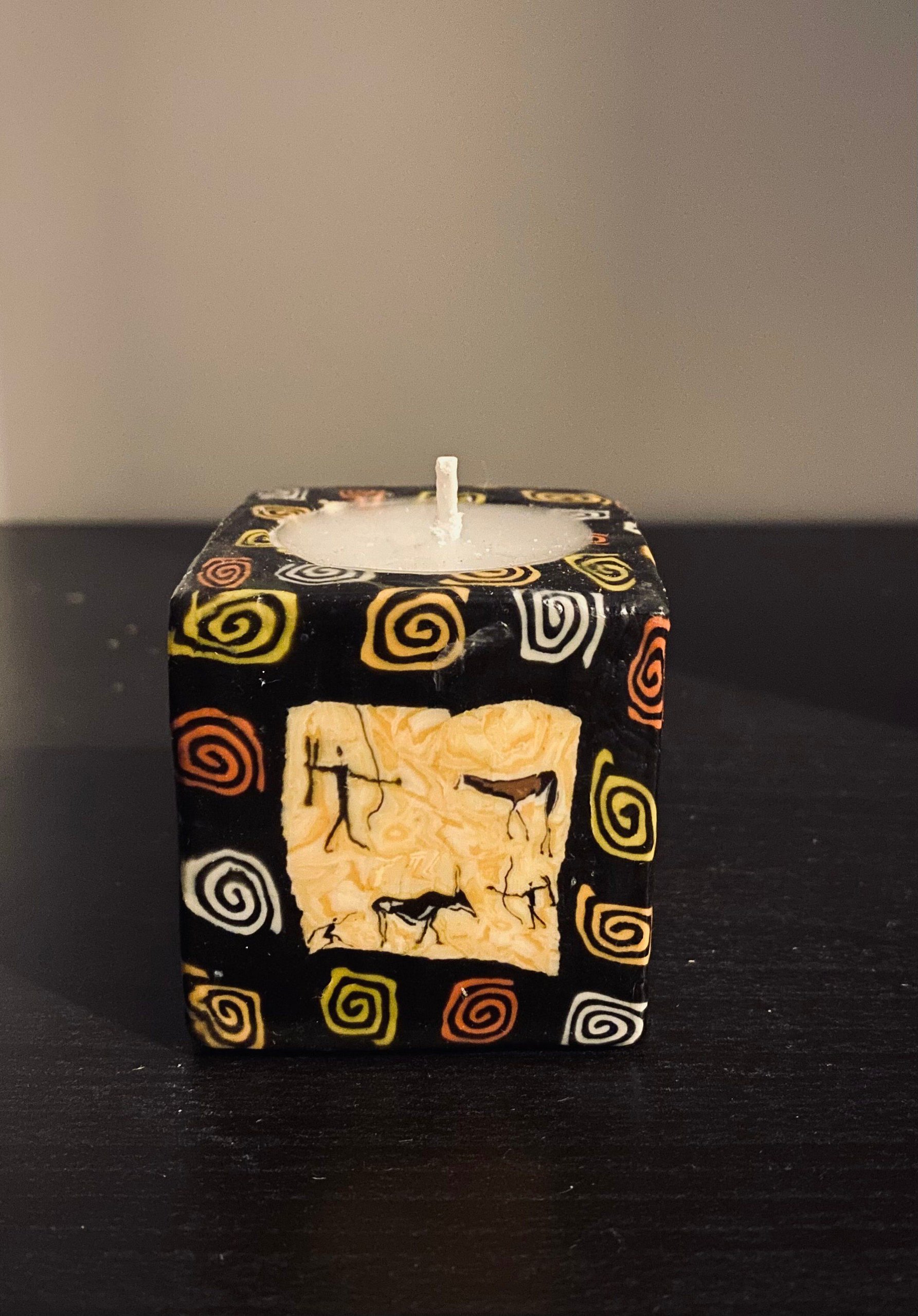 Swazi Mini Cube Bushmen Wax Candles | Wakuda