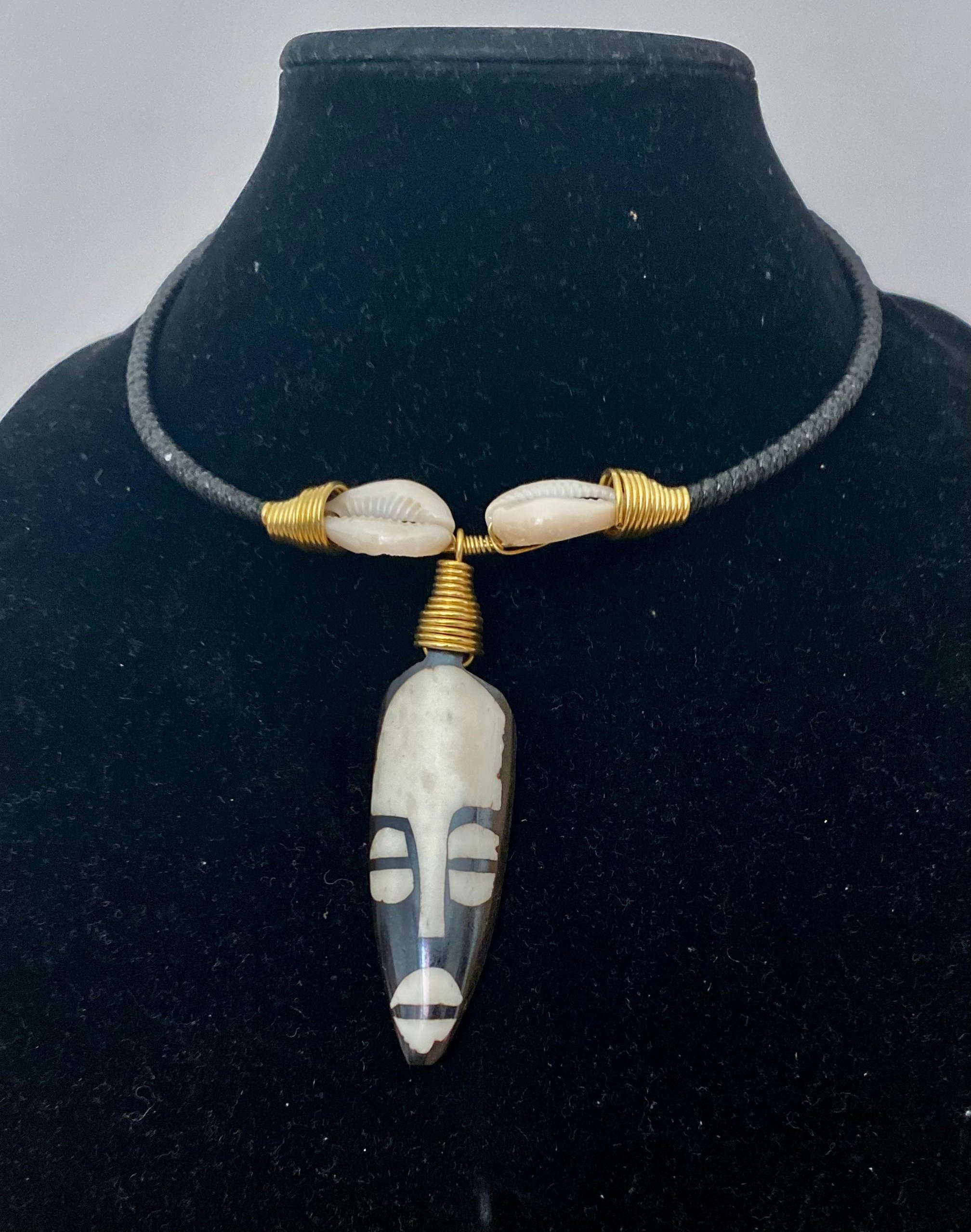 African Pendant Necklace with Mask Face | Wakuda