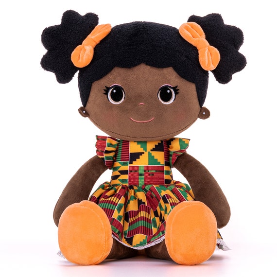 Personalised Black Doll - Mabel Doll ( Kente ) | Wakuda