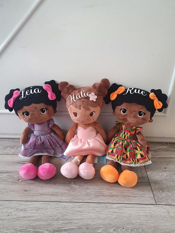 Personalised Black Doll - Mabel Doll ( Kente ) | Wakuda