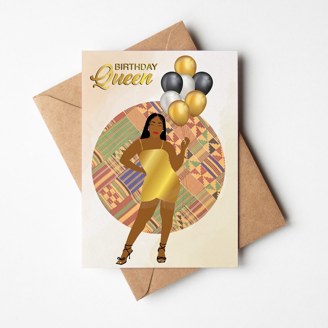 Black Queen Diamantés Birthday Card | Wakuda