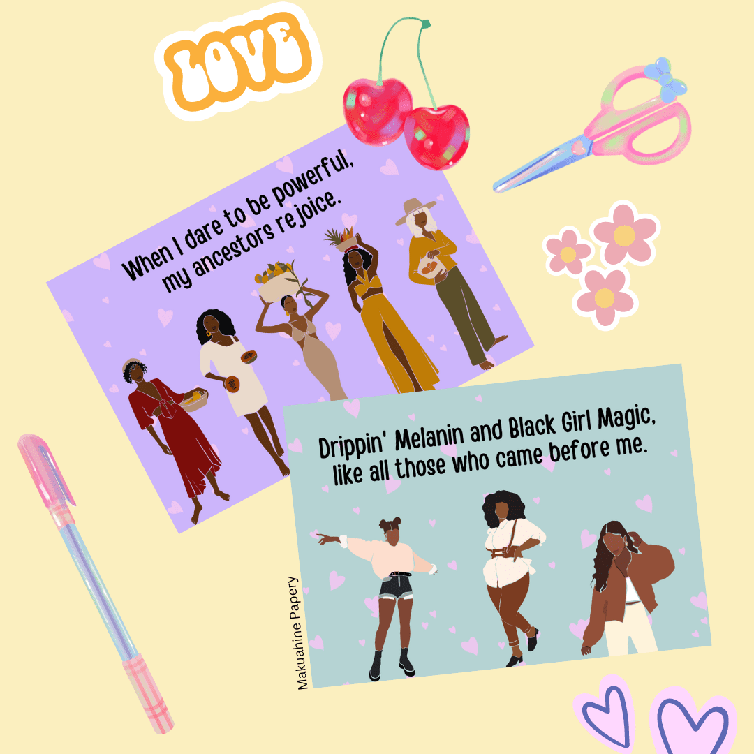 Black Girl Magic Affirmations Cards - Pack of 4 | Wakuda