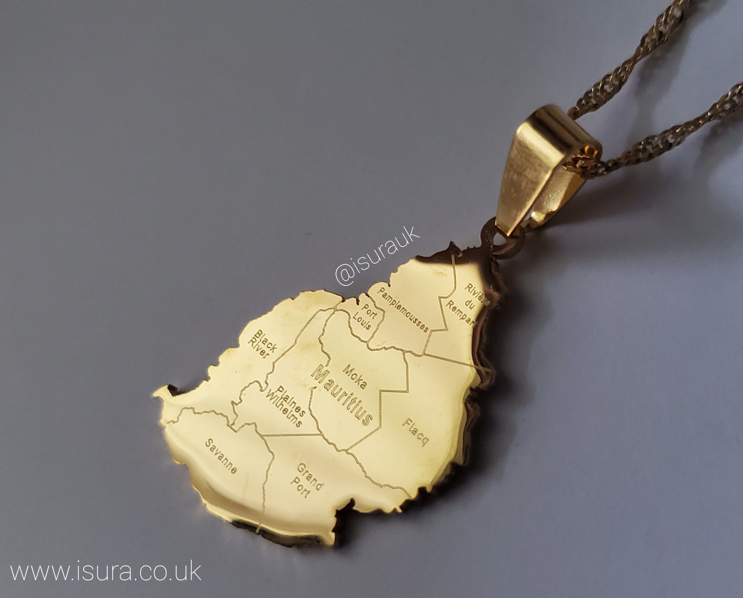 Mauritius City Map Pendant | Wakuda
