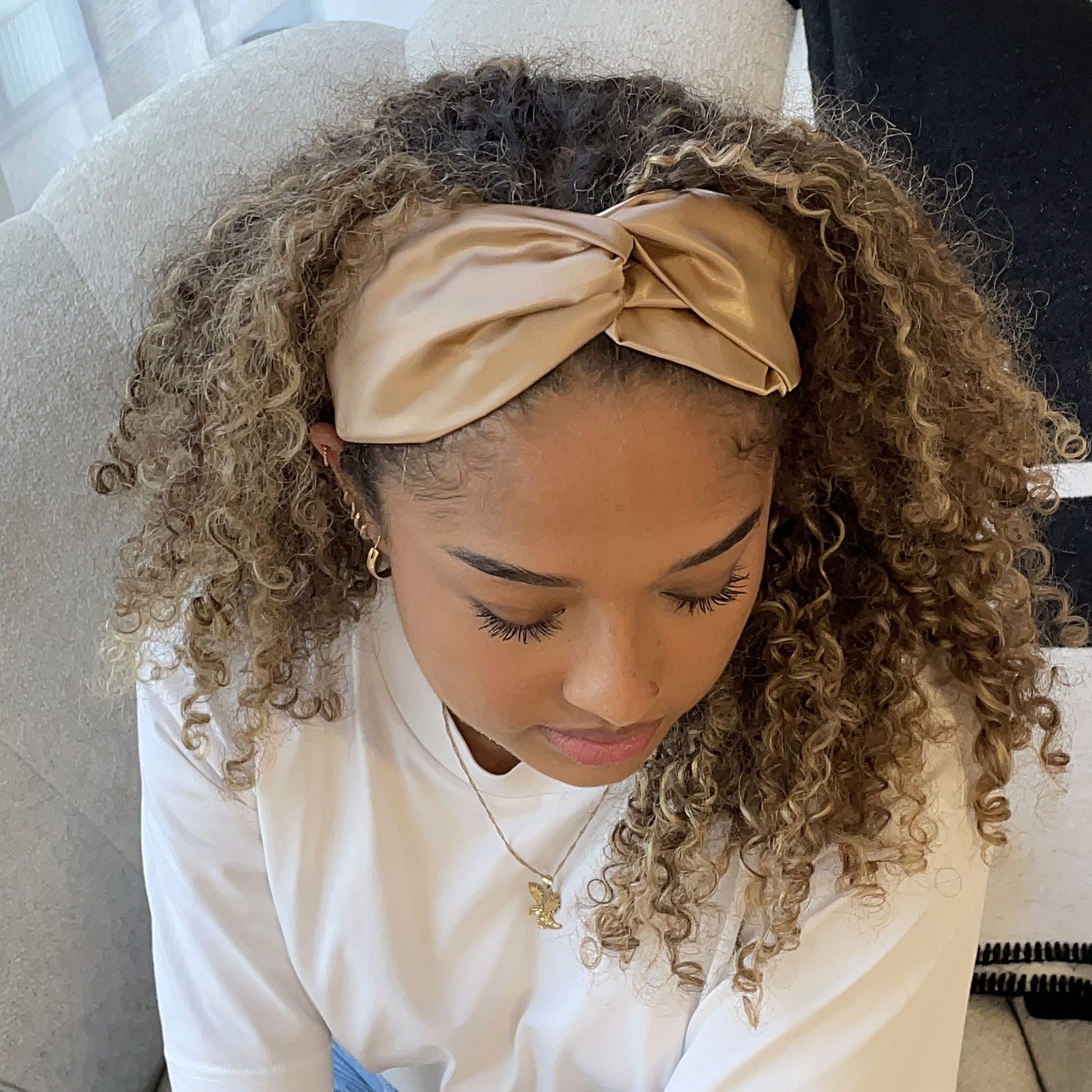 Krafts by Kerry Luxury Satin Turban Twist Headband - Gold | Wakuda