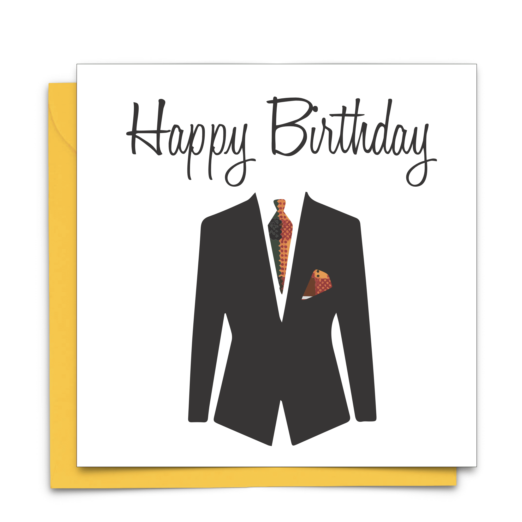 Suit and Tie Birthday Card | AfroTouch Design | Wakuda