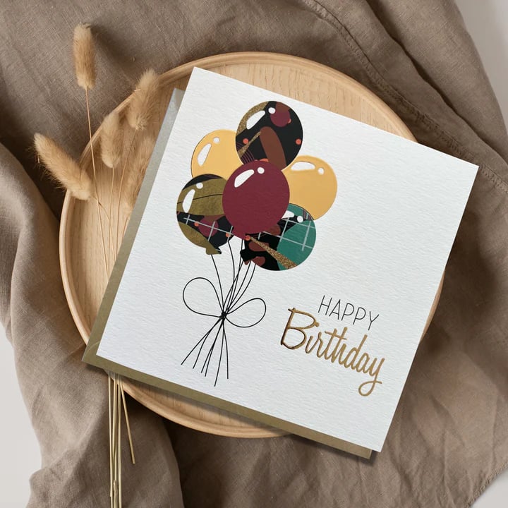 Birthday Party Balloons Card | Opulence by AfroTouch Design Wakuda