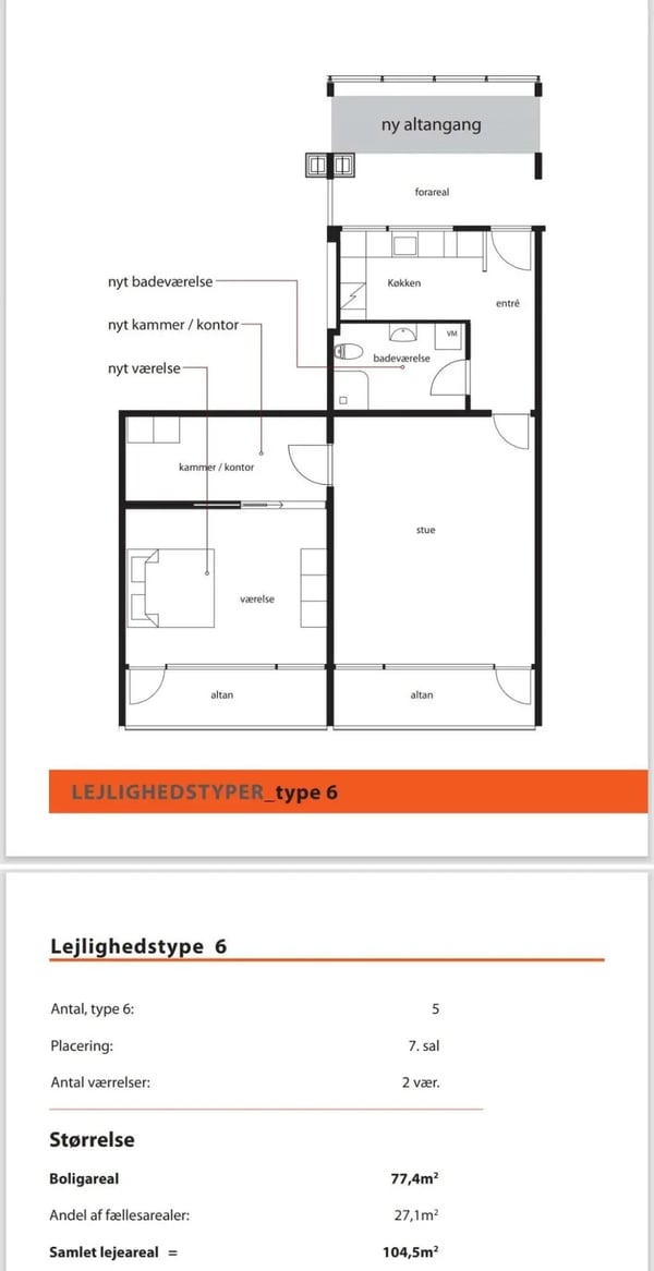 MIDLERTIDIG FREMLEJE / TEMPORARY SUBLET - 104 m² - Aalborg