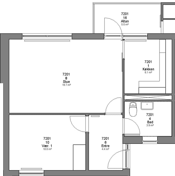 Lys 3-værelses lejlighed i Braineparken, 69 m² - 69 m² - Haderslev