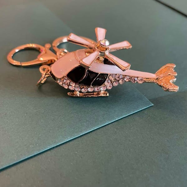 Blingy Helicopter Key Chain - Pilot Wives Club