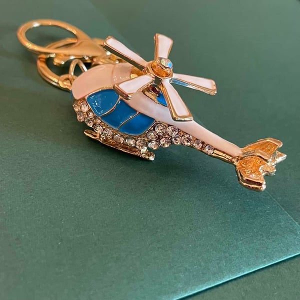 Blingy Helicopter Key Chain - Pilot Wives Club