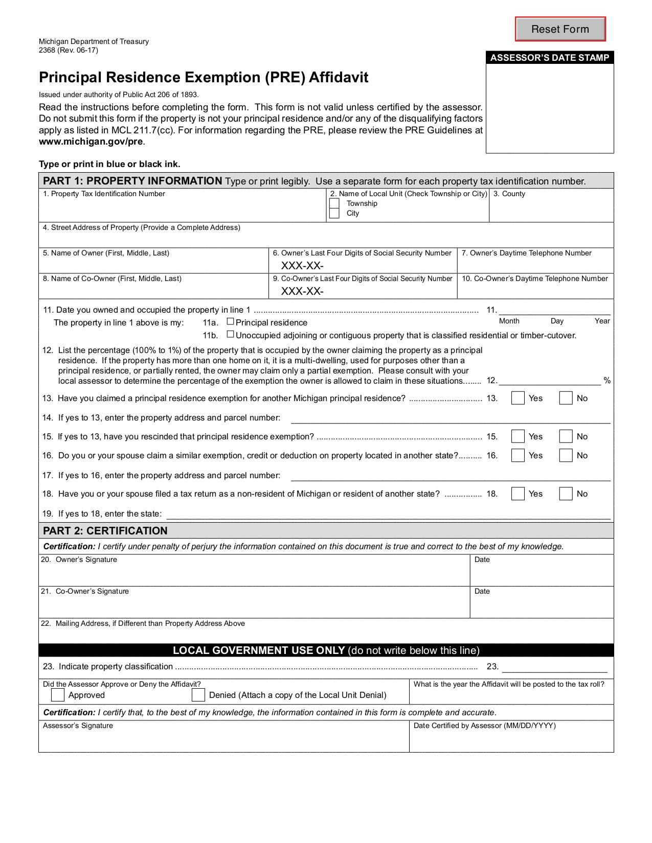 Form 2368 PRE - Jun 2017 | Fill and sign online with Lumin