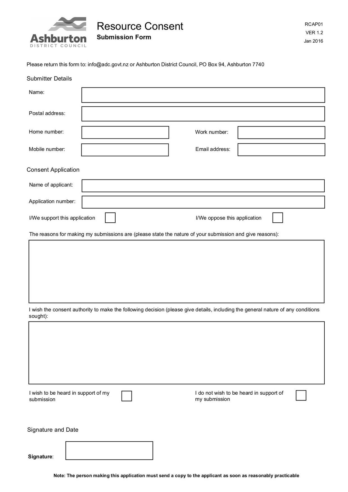 Resource Consent Submission Form | Fill and sign online with Lumin