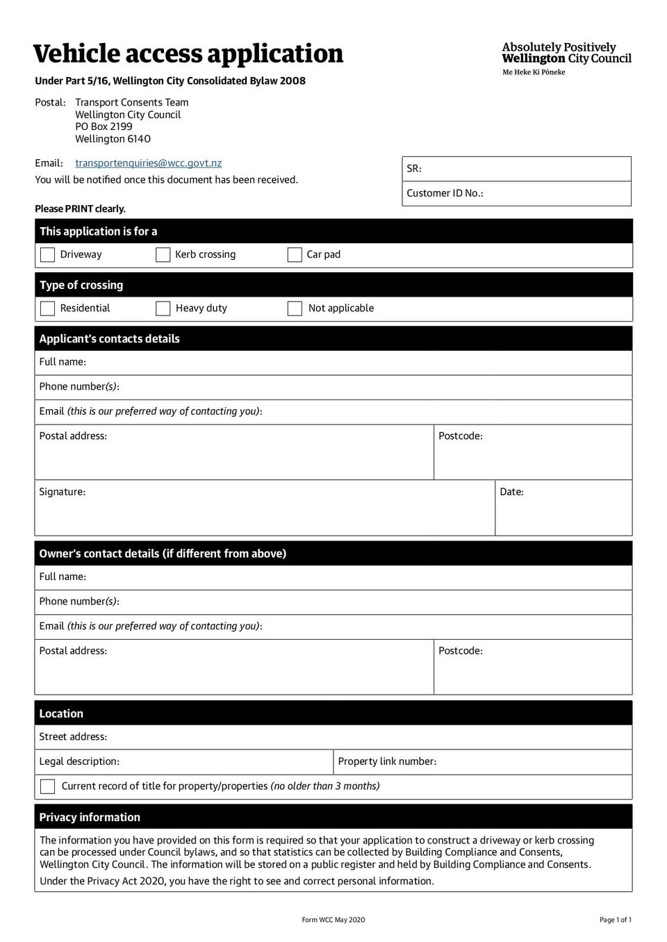 Vehicle Access Application | Fill and sign online with Lumin